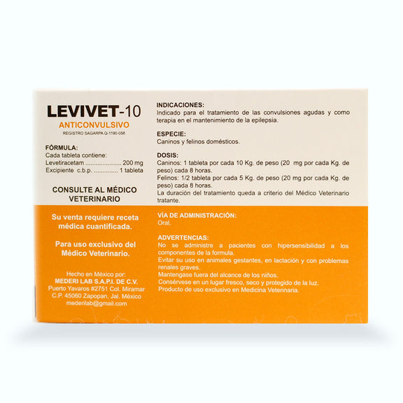 Anticonvulsivo Levivet Caja 30 Tabletas – TayPets